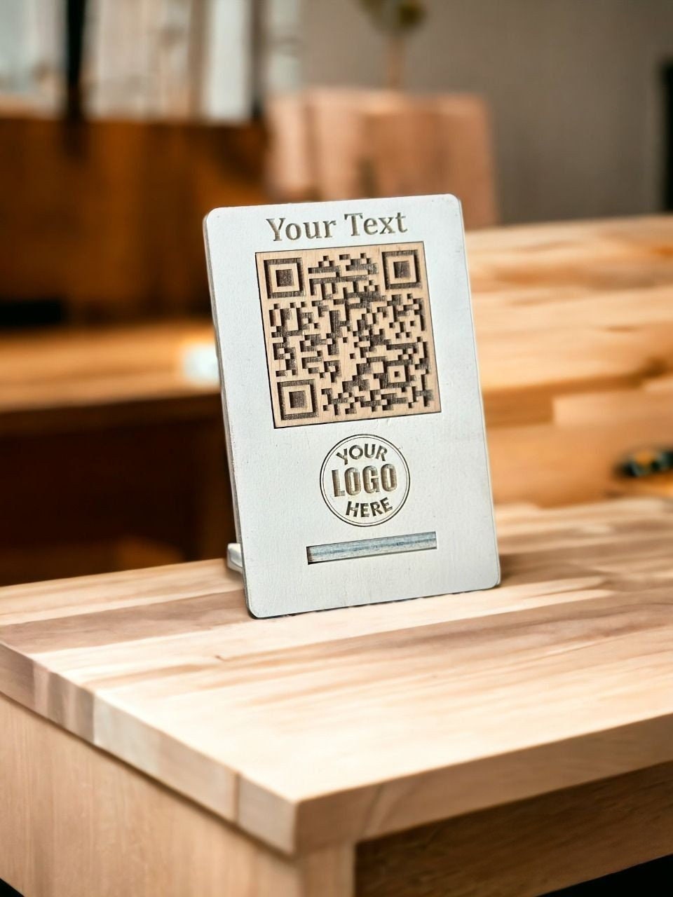 Custom QR Code Table Sign, QR Code Menu, QR Code Menu Sign, Wooden Qr ...