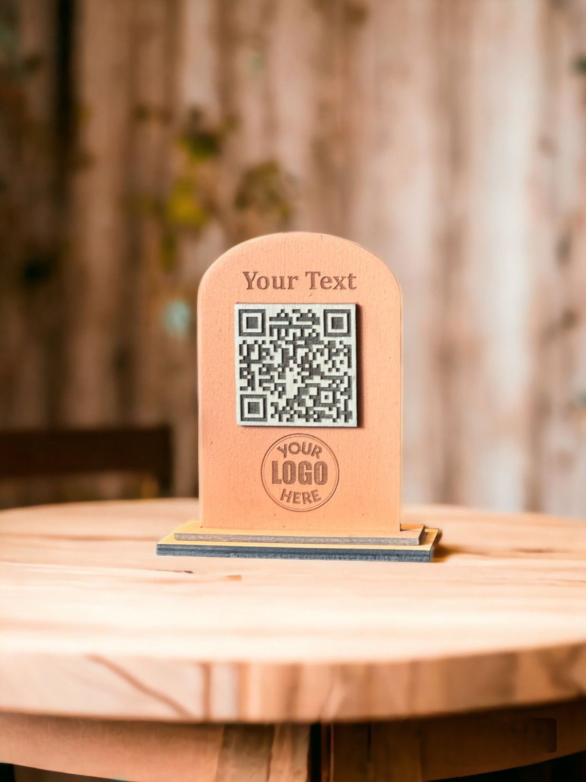 Custom QR Code Table Sign, QR Code Menu, QR Code Menu Sign, Wooden Qr ...