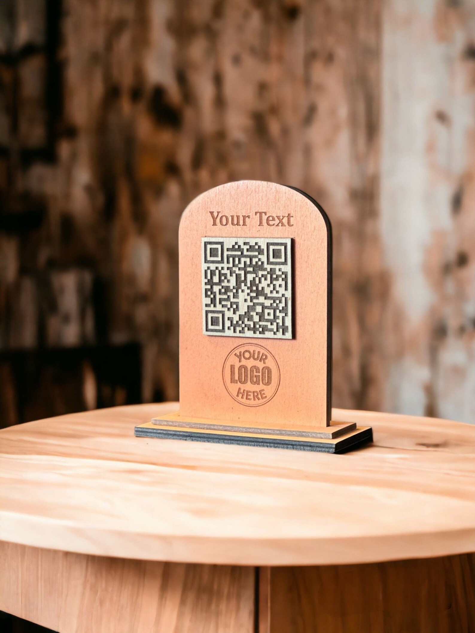 Custom QR Code Table Sign, QR Code Menu, QR Code Menu Sign, Wooden Qr ...
