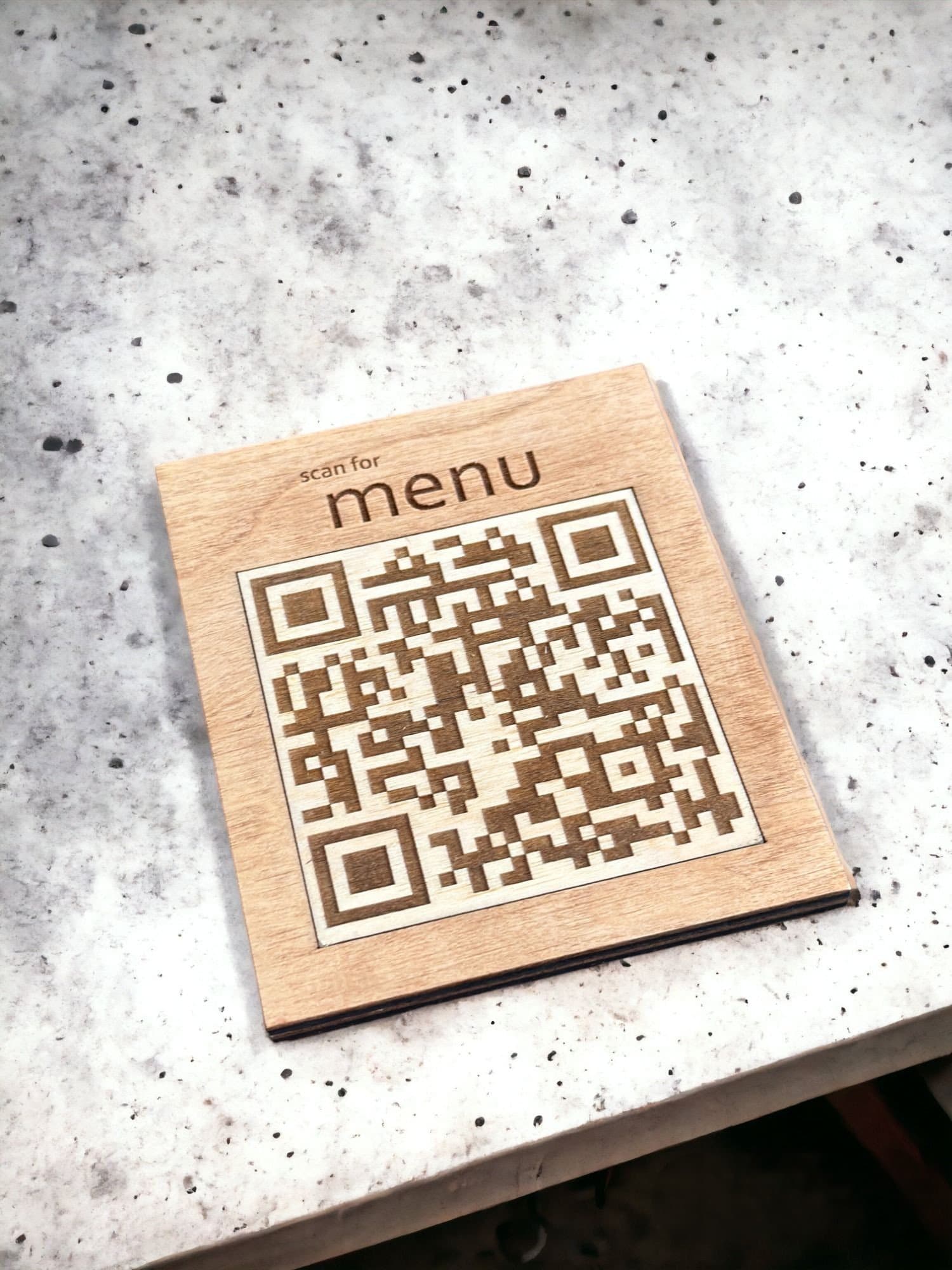 Custom QR Code Table Sign, QR Code Menu, QR Code Menu Sign, Wooden Qr ...