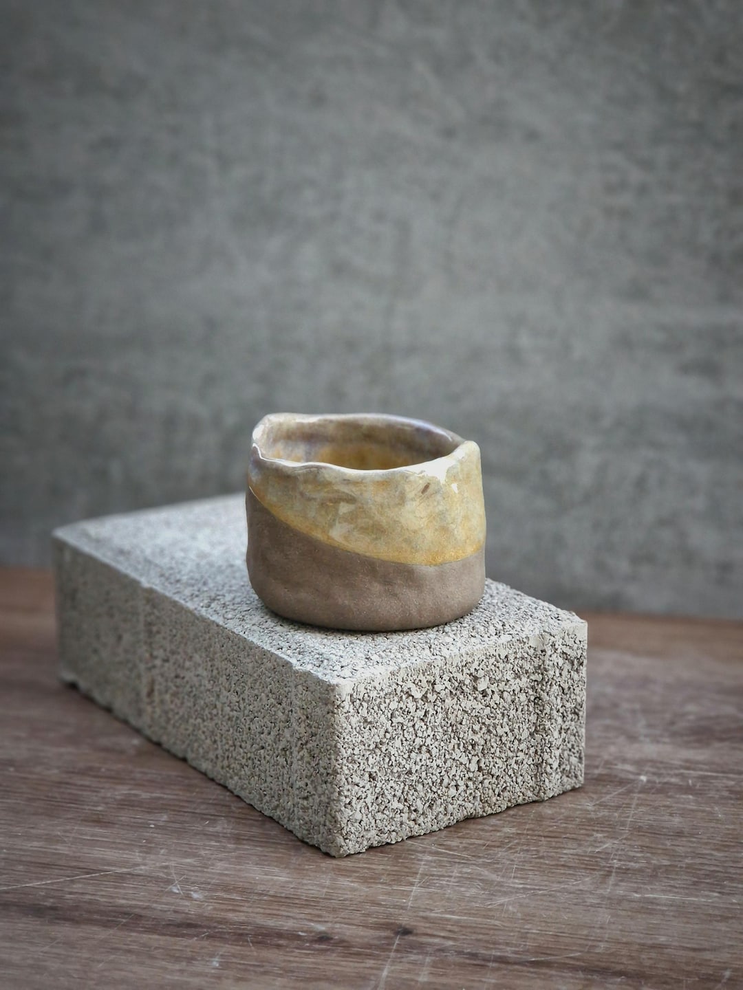 Handmade Kiva Cup Okra Organic Shaped Ceramic And Pinched By Hand