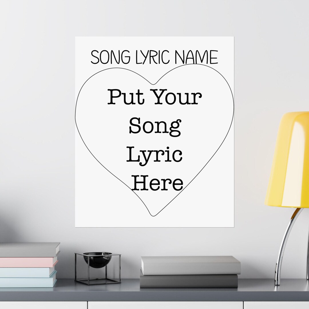 Custom Song Lyric Posters, Music Wall Art, Personalized Matte Prints ...