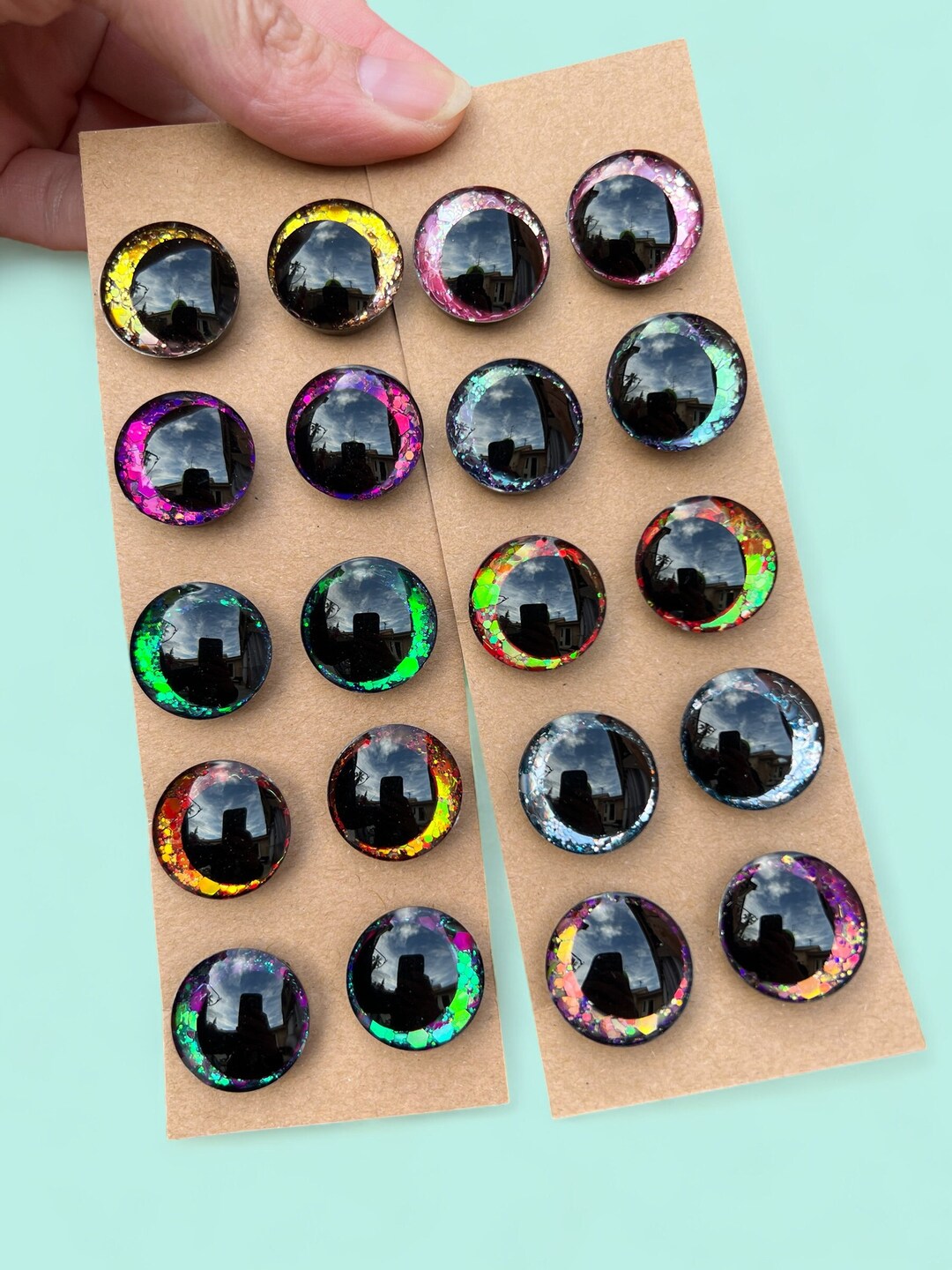 Gemstone Color Shifting Glitter Safety Eyes 30mm 25mm 20mm 18mm Offset ...