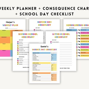 Editable Kids Chore Chart Bundle, Daily Routine Checklist, Toddler ...