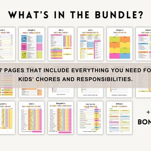 Editable Kids Chore Chart Bundle, Daily Routine Checklist, Toddler ...