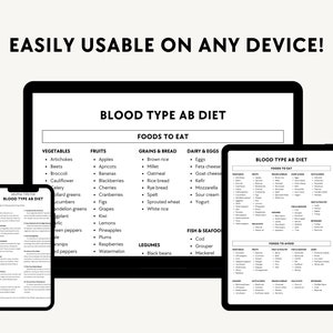 Blood Type AB Diet Food List PDF, Blood Group AB Healthy Eating Guide ...