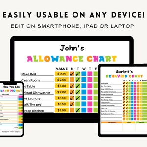 Editable Kids Chore Chart Bundle, Daily Routine Checklist, Reward ...