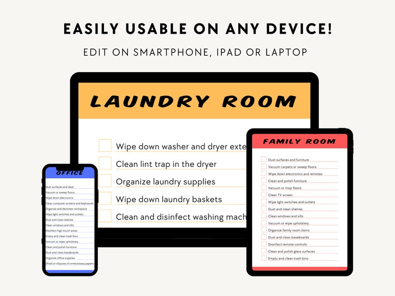 Room Cleaning Checklist, Printable Cleaning Cards, ADHD Family Kids ...