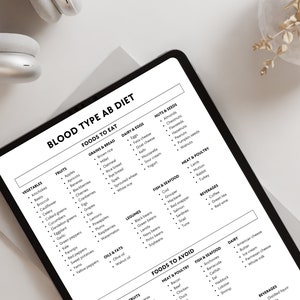 Blood Type AB Diet Food List PDF, Blood Group AB Healthy Eating Guide ...