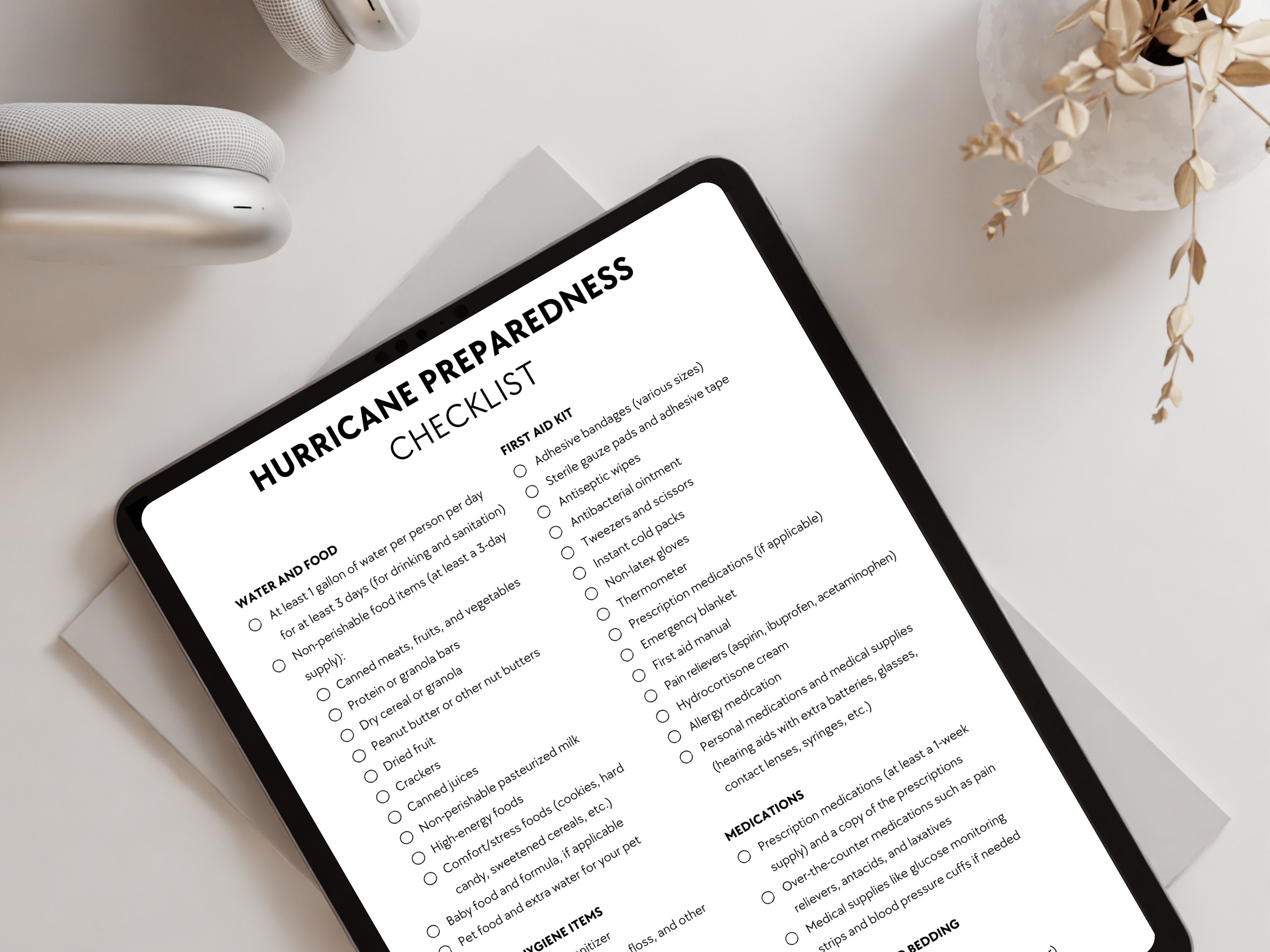 Hurricane Preparedness Checklist PDF, Hurricane Foods Supply List ...
