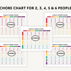 Editable Family Chore Chart, Multiple Kids Responsibility Checklist ...