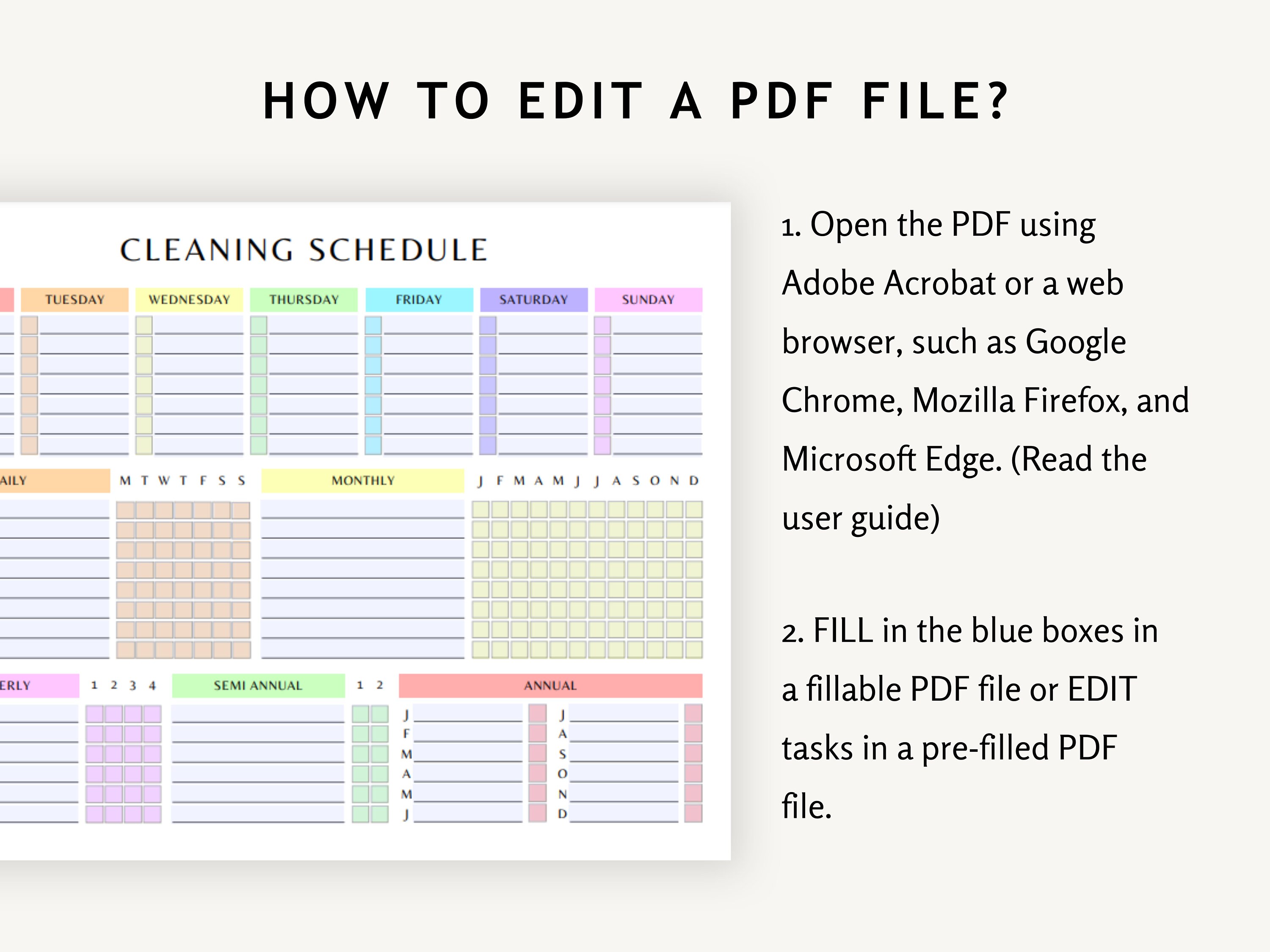Daily Weekly Monthly Cleaning Schedule, Household Chores List, House ...