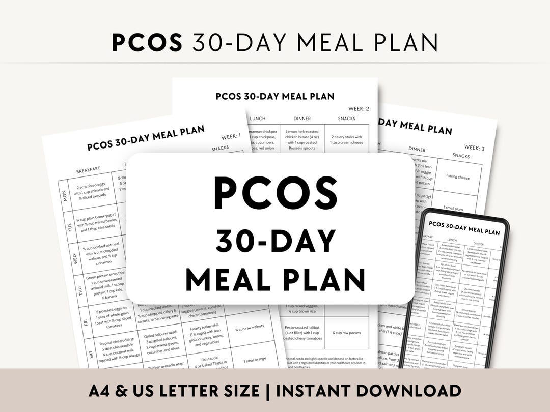 PCOS 30 Day Meal Plan PDF, Polycystic Ovary Syndrome Diet Plan, Women ...