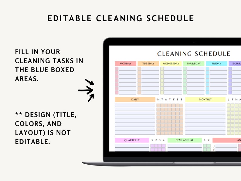 Daily Weekly Monthly Cleaning Schedule, Household Chores List, House ...