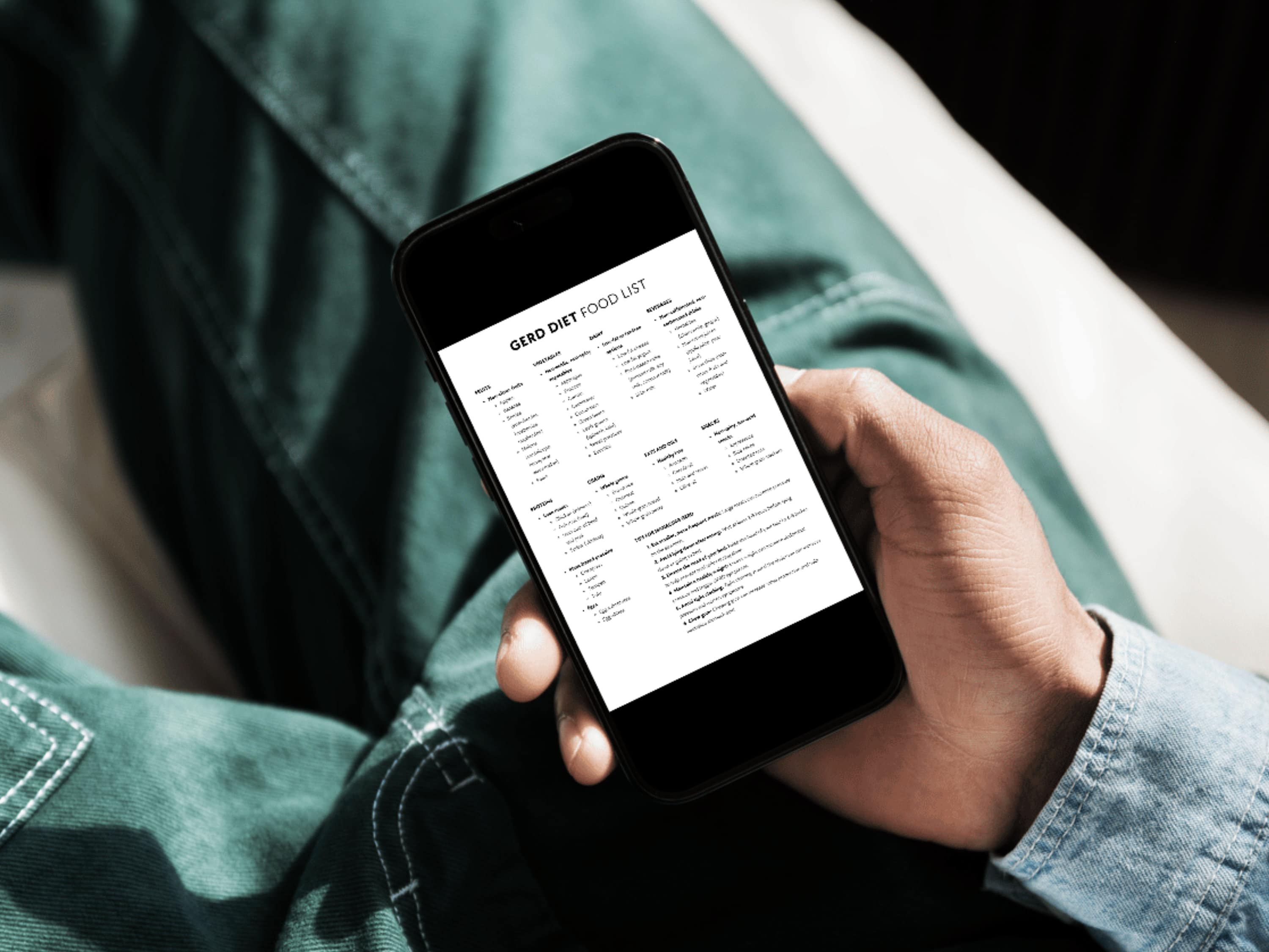 GERD Diet PDF, Acid Reflux Food List Printable, Anti Heartburn Grocery ...