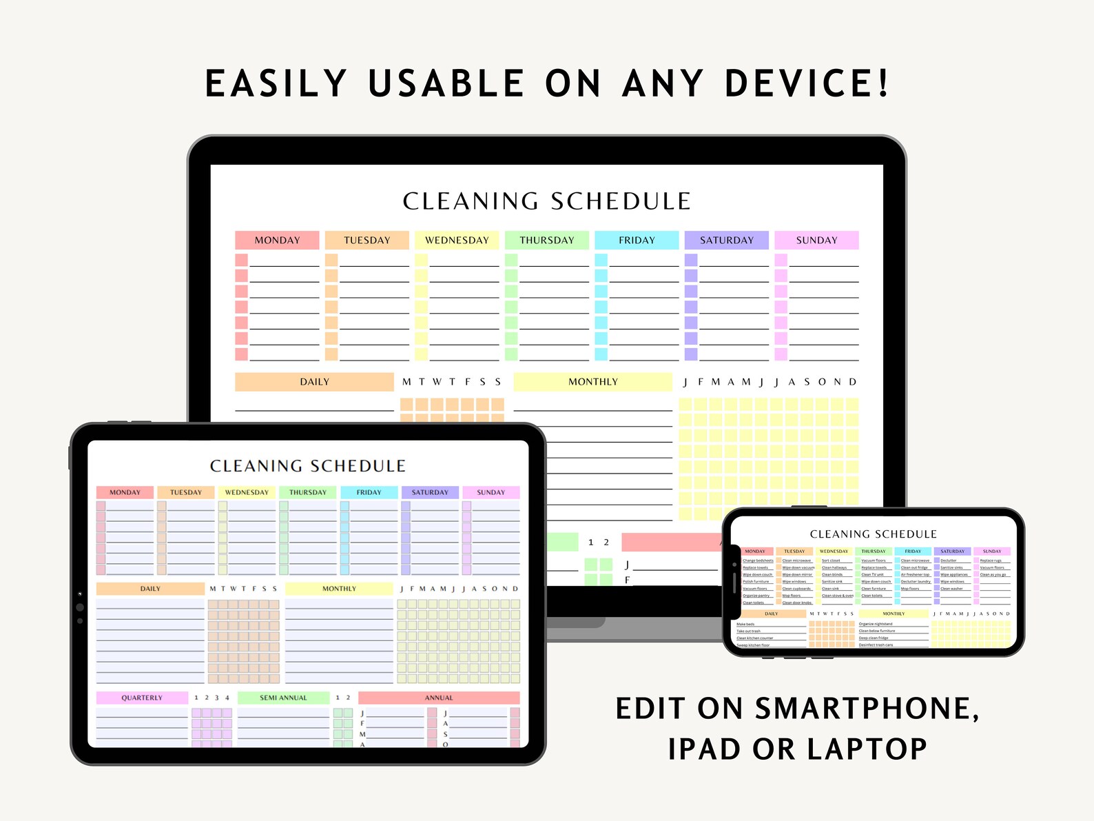 Daily Weekly Monthly Cleaning Schedule, Household Chores List, House ...