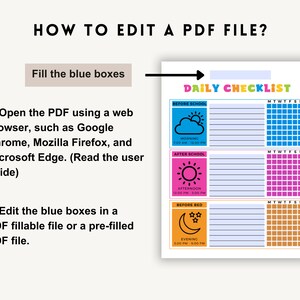 Editable Kids Chore Chart Bundle, Daily Routine Checklist, Reward ...