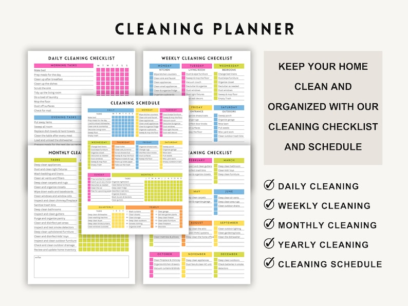 EDITABLE ADHD Cleaning Planner, Printable House Chore Checklist, Daily ...