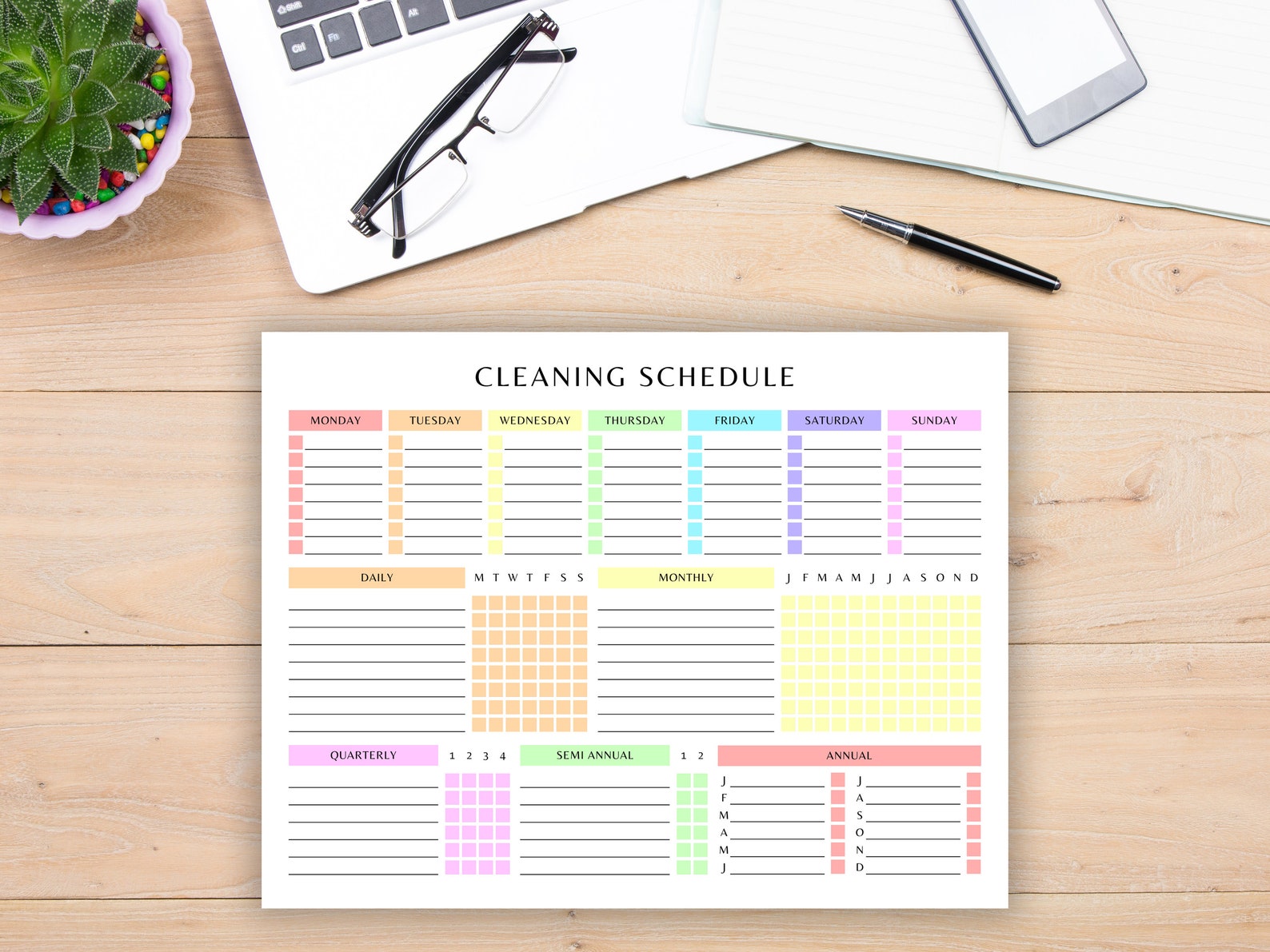 Daily Weekly Monthly Cleaning Schedule, Household Chores List, House ...