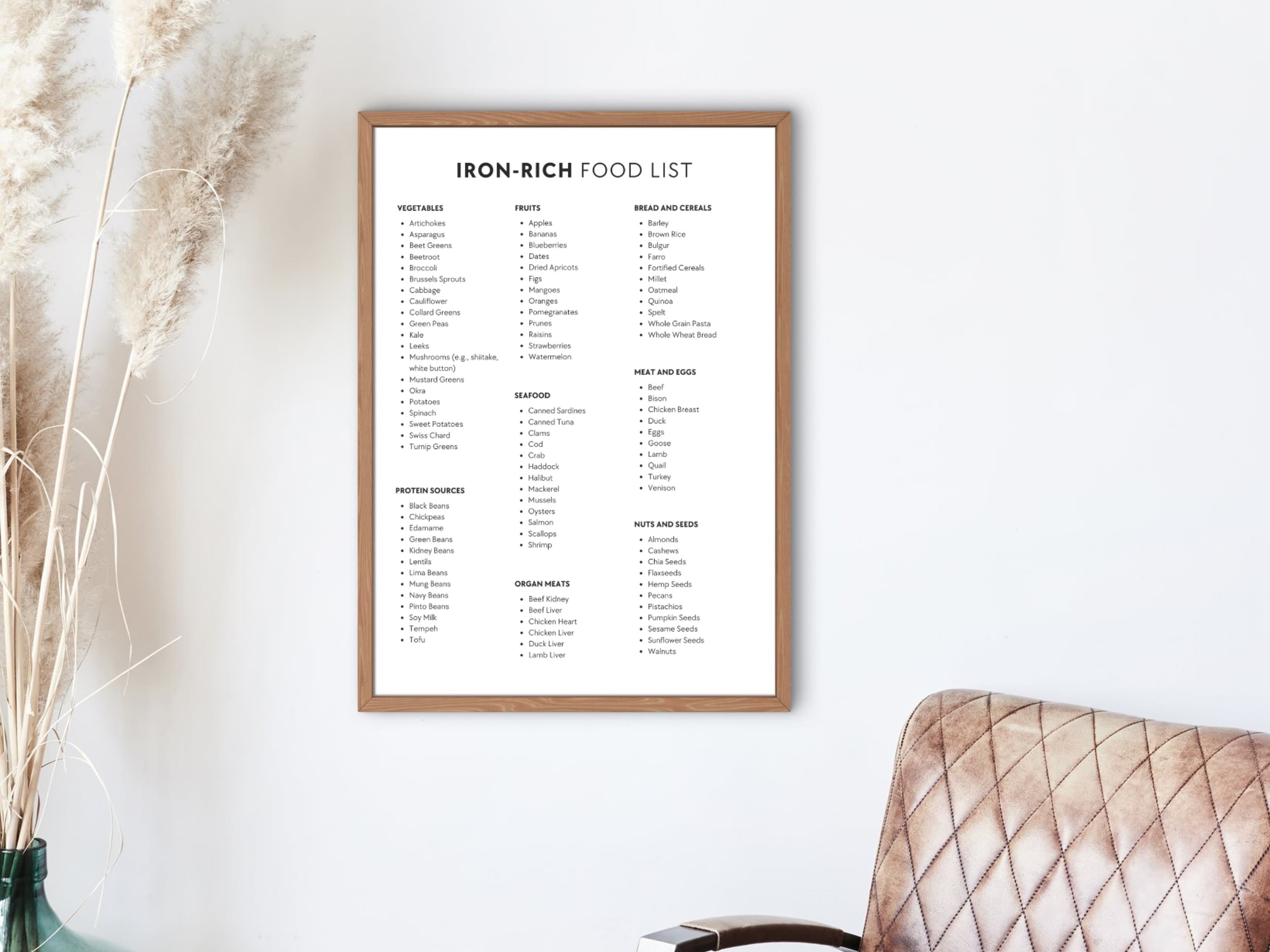 Lista De Alimentos Ricos En Hierro Para Imprimir