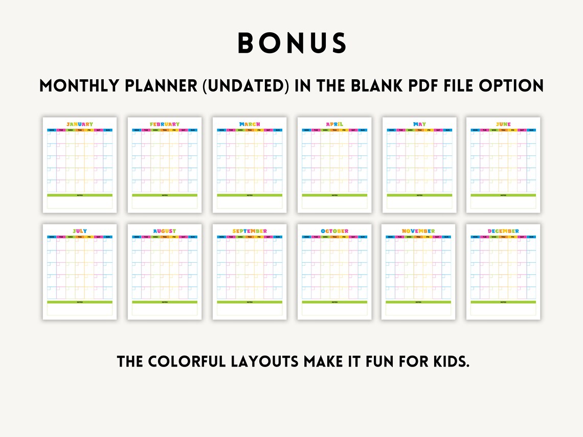 Editable Kids Chore Chart Bundle, Daily Routine Checklist, Reward ...