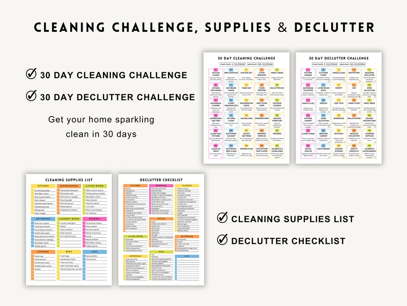 EDITABLE ADHD Cleaning Planner, Printable House Chore Checklist, Daily ...
