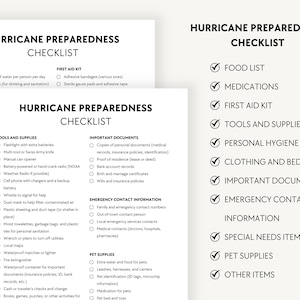 Hurricane Preparedness Checklist PDF, Hurricane Foods Supply List ...