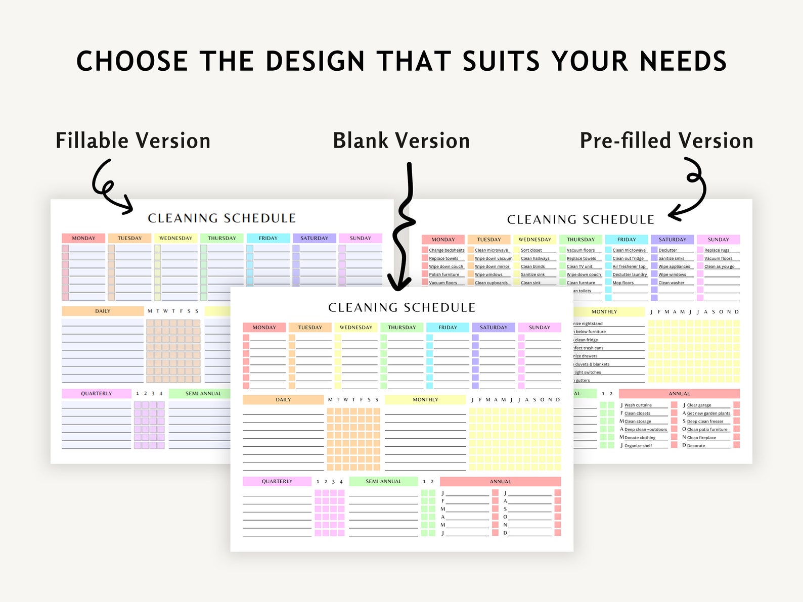 Daily Weekly Monthly Cleaning Schedule, Household Chores List, House ...