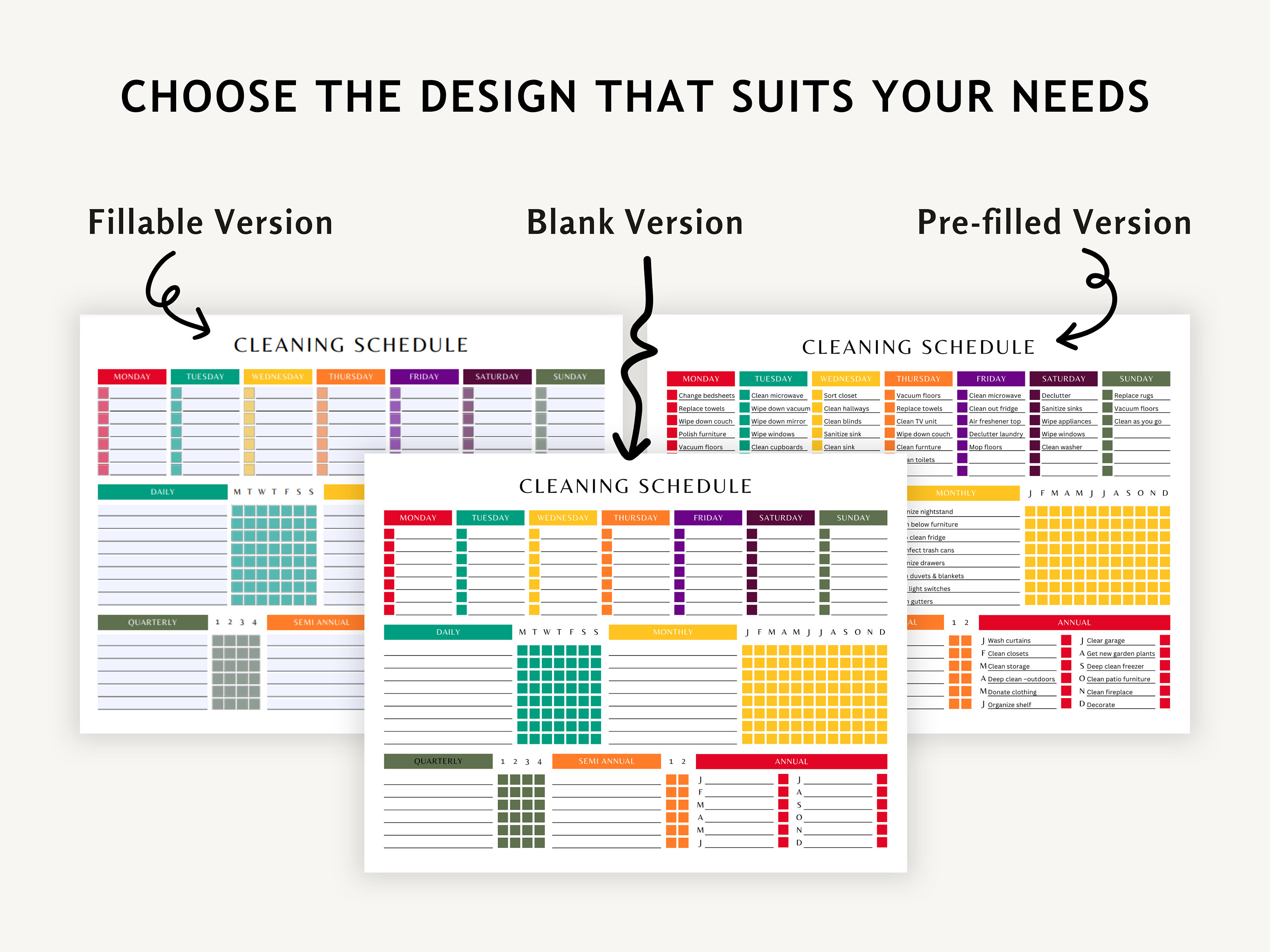 Printable House Cleaning Schedule Editable PDF, Household Chore ...