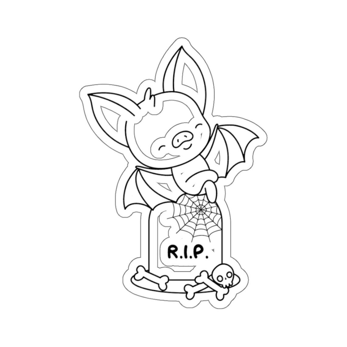 Lounging Bat Kiss-cut Sticker - Etsy