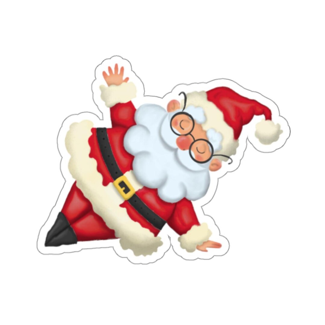Side Plank Santa Sticker christmas Vinyl Sticker of Santa in Side Plank ...