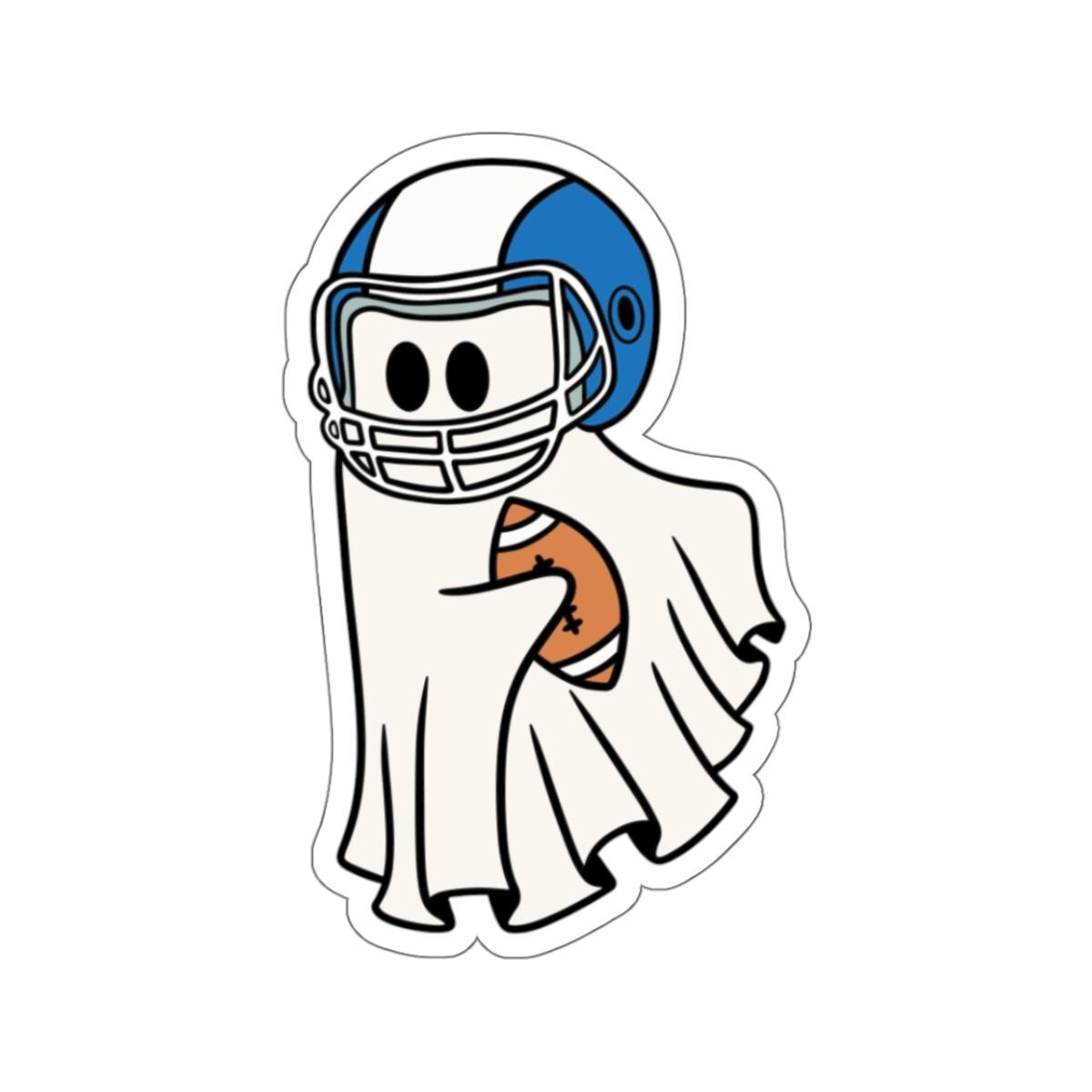 Ghost Football Kiss-cut Sticker - Etsy