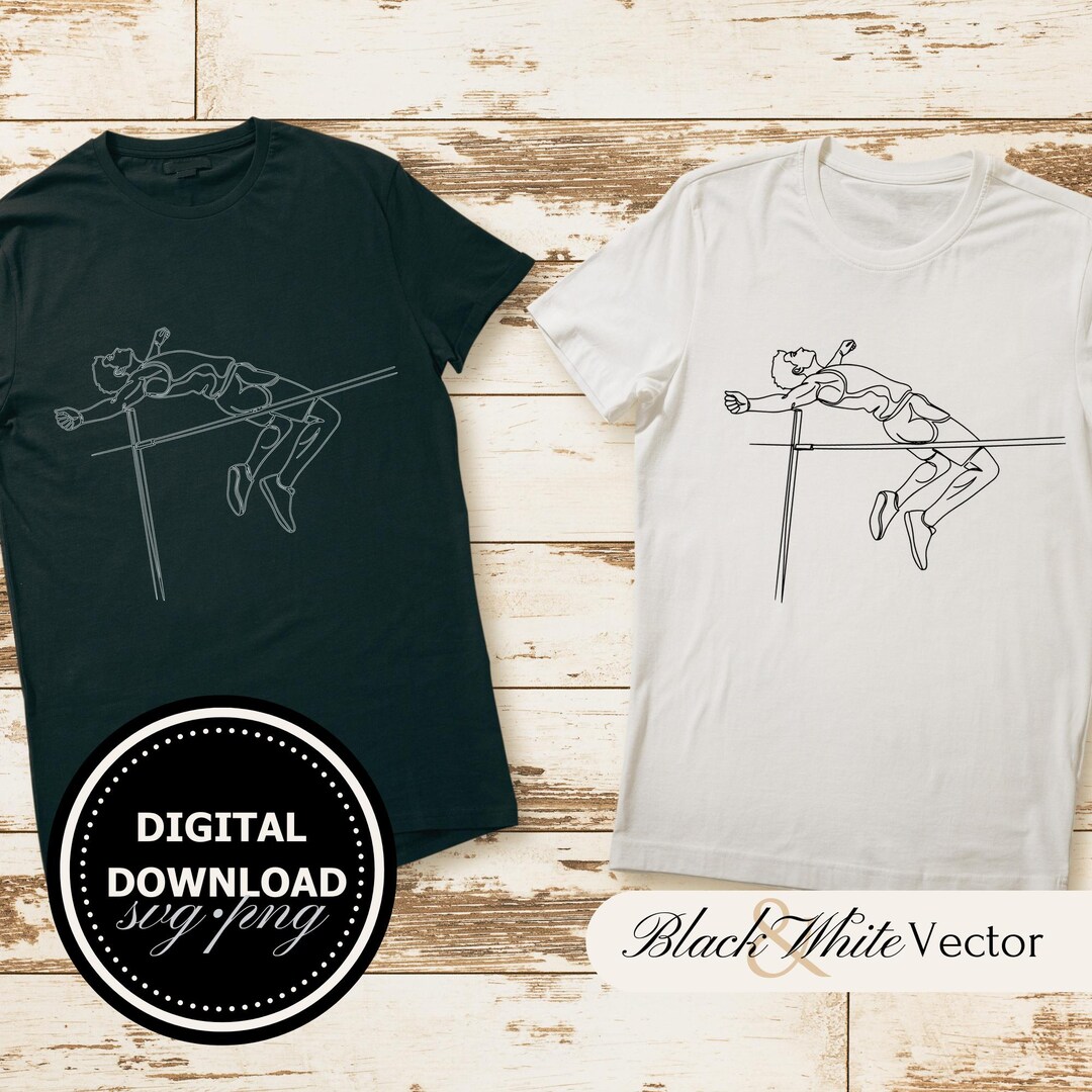 High Jump SVG Bundle, Jumping PNG ,track and Field Clipart, Hand Drawn ...