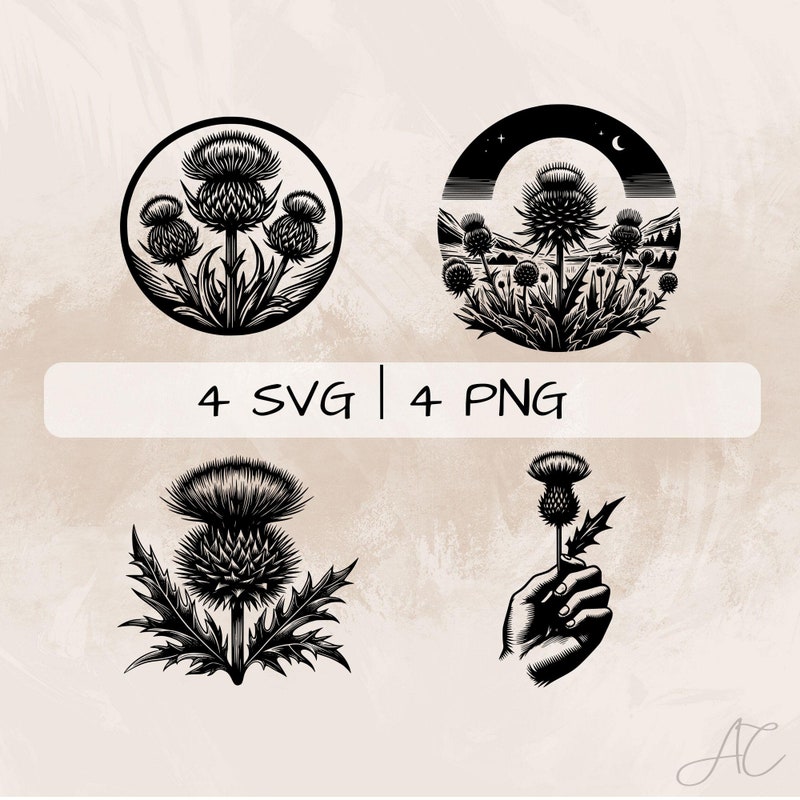 Thistle Svg - Etsy