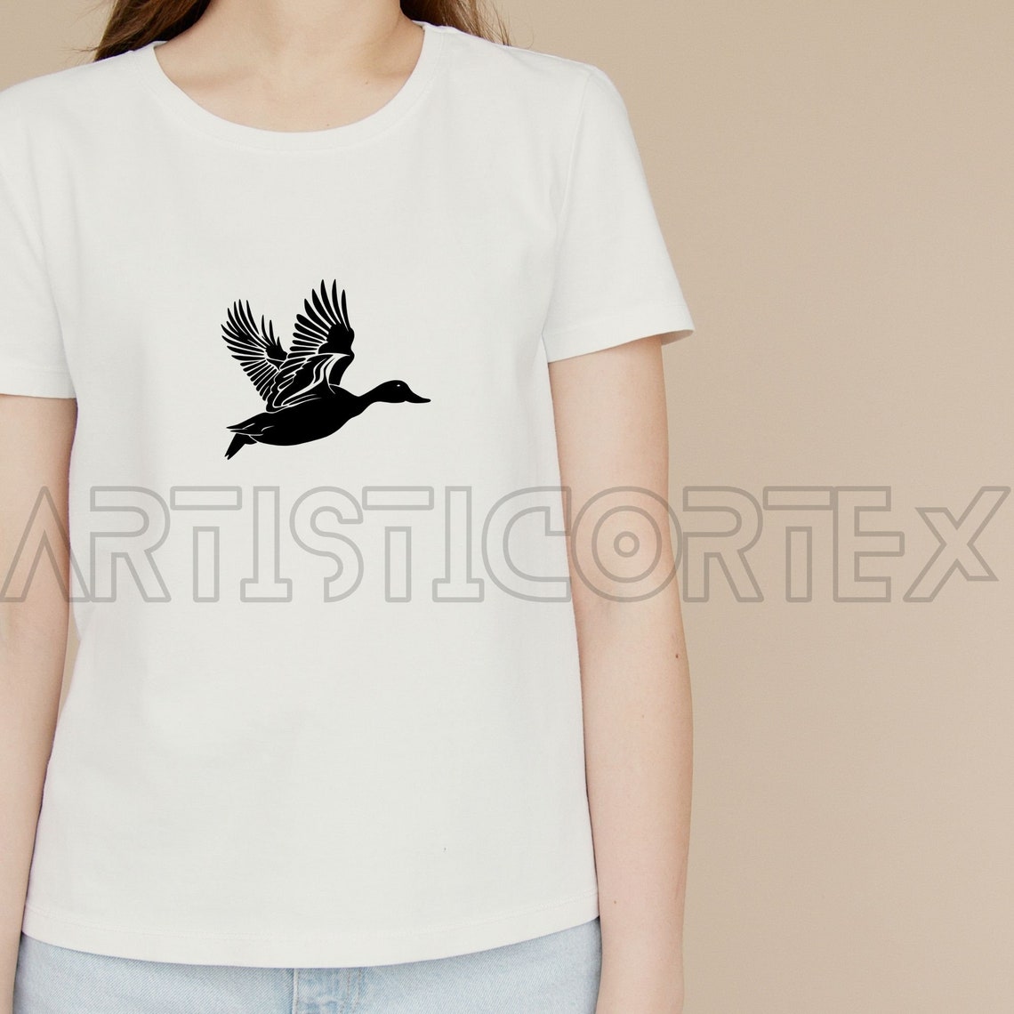 Flying Duck SVG, Duck Wings Vector, Cute Duck Clipart, Hand Drawn ...