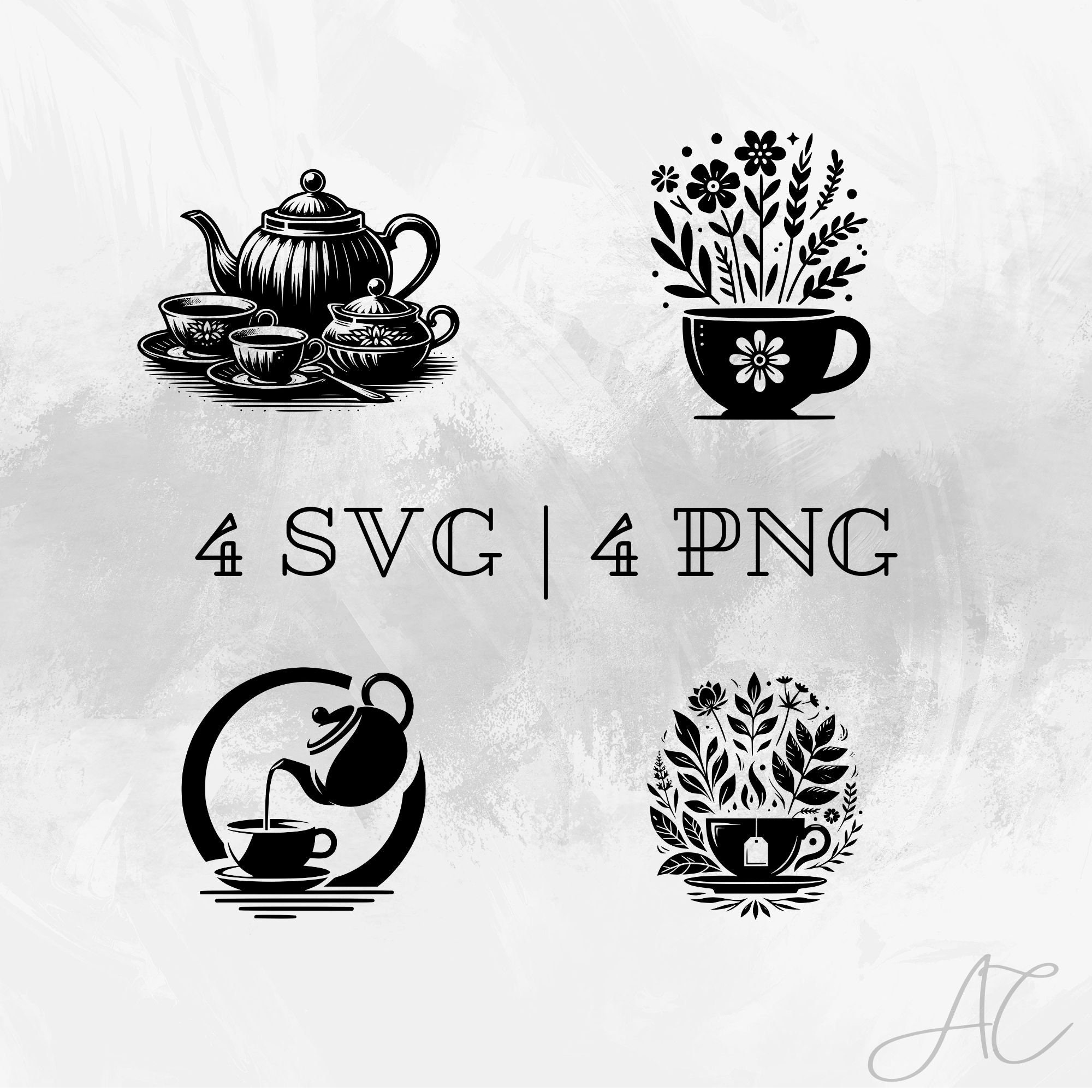 Tea SVG Bundle Teapot PNG Tea Cup Clipart Hand Drawn Tea - Etsy