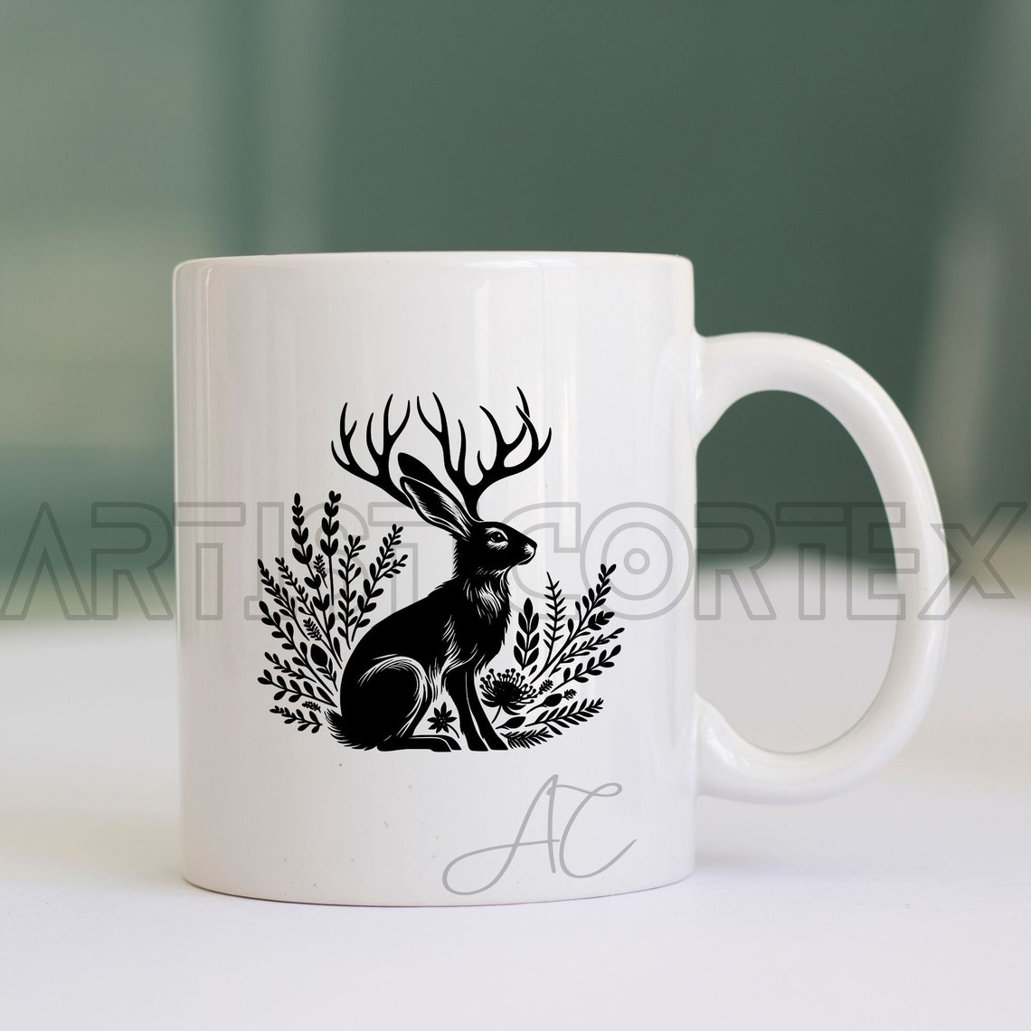 Jackalope SVG Bundle, Jackalope Face PNG, Jackrabbit Clipart, Hand ...