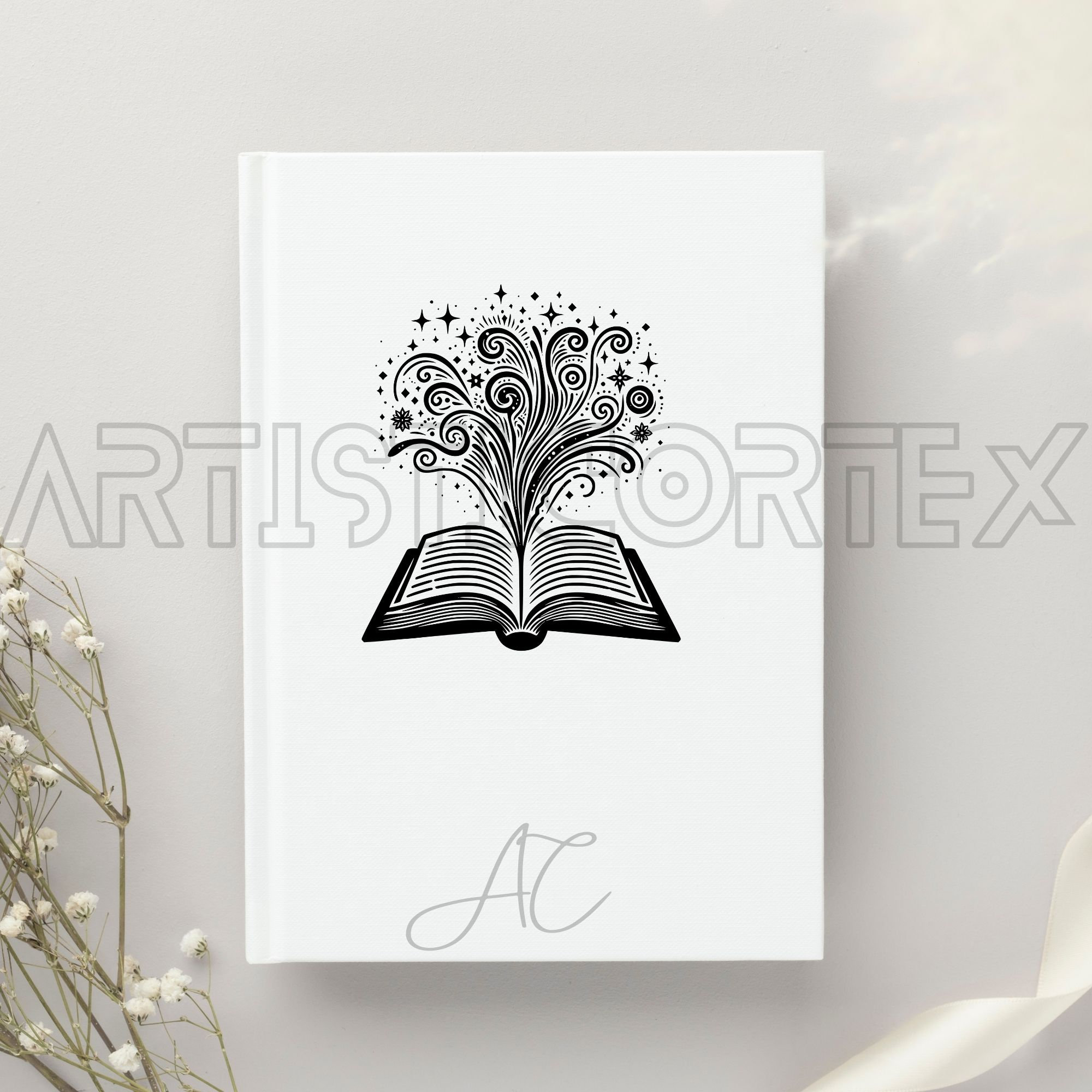 Magic Book SVG Bundle, Book PNG, Open Boook Clipart, Hand Drawn Magic ...