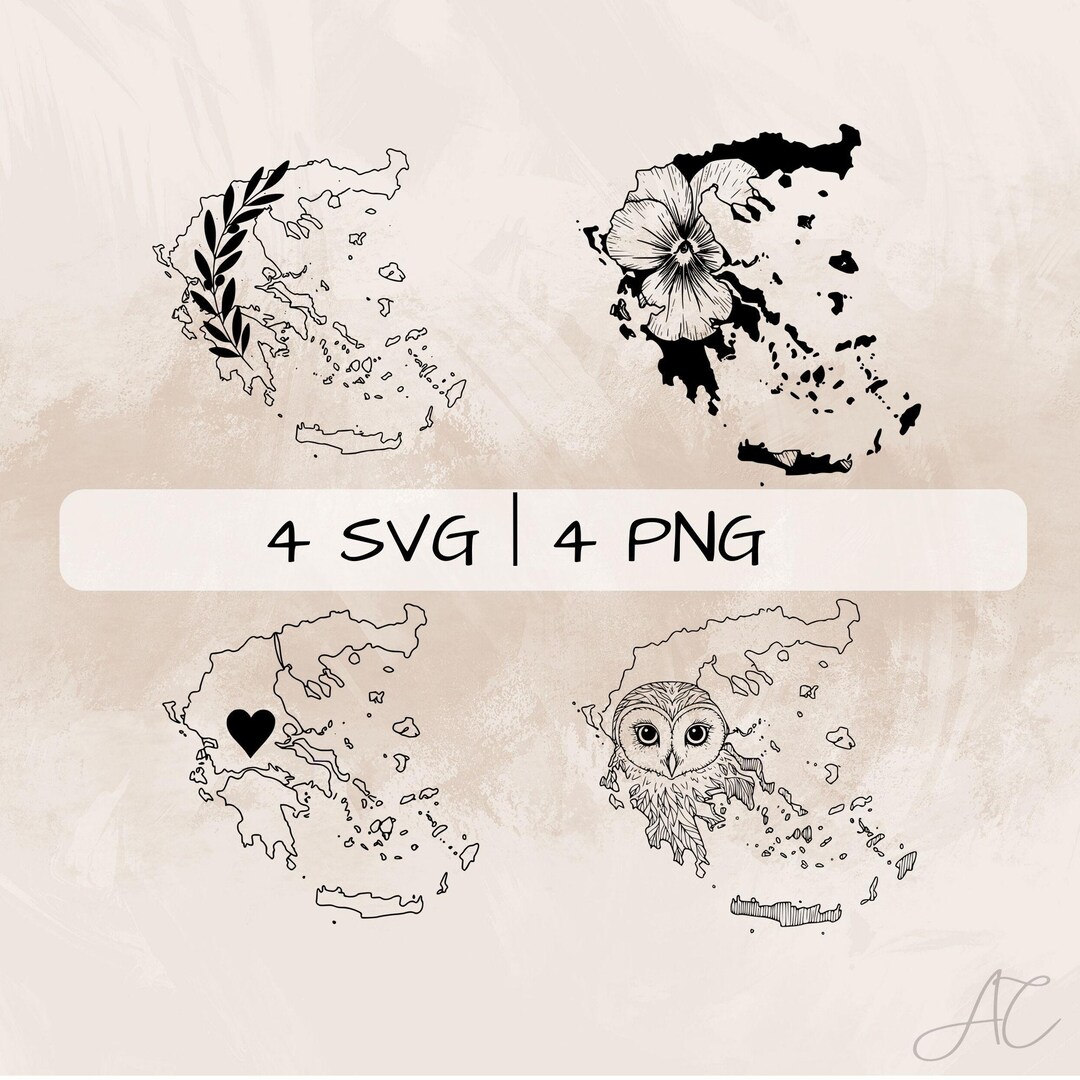 Greece SVG Bundle, Greece Outline PNG, Greece Country Clipart, Hand ...