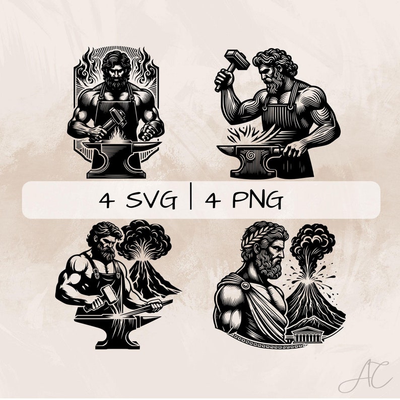 Hephaestus SVG Bundle, Hephaestus God PNG ,greek Mythology Clipart ...