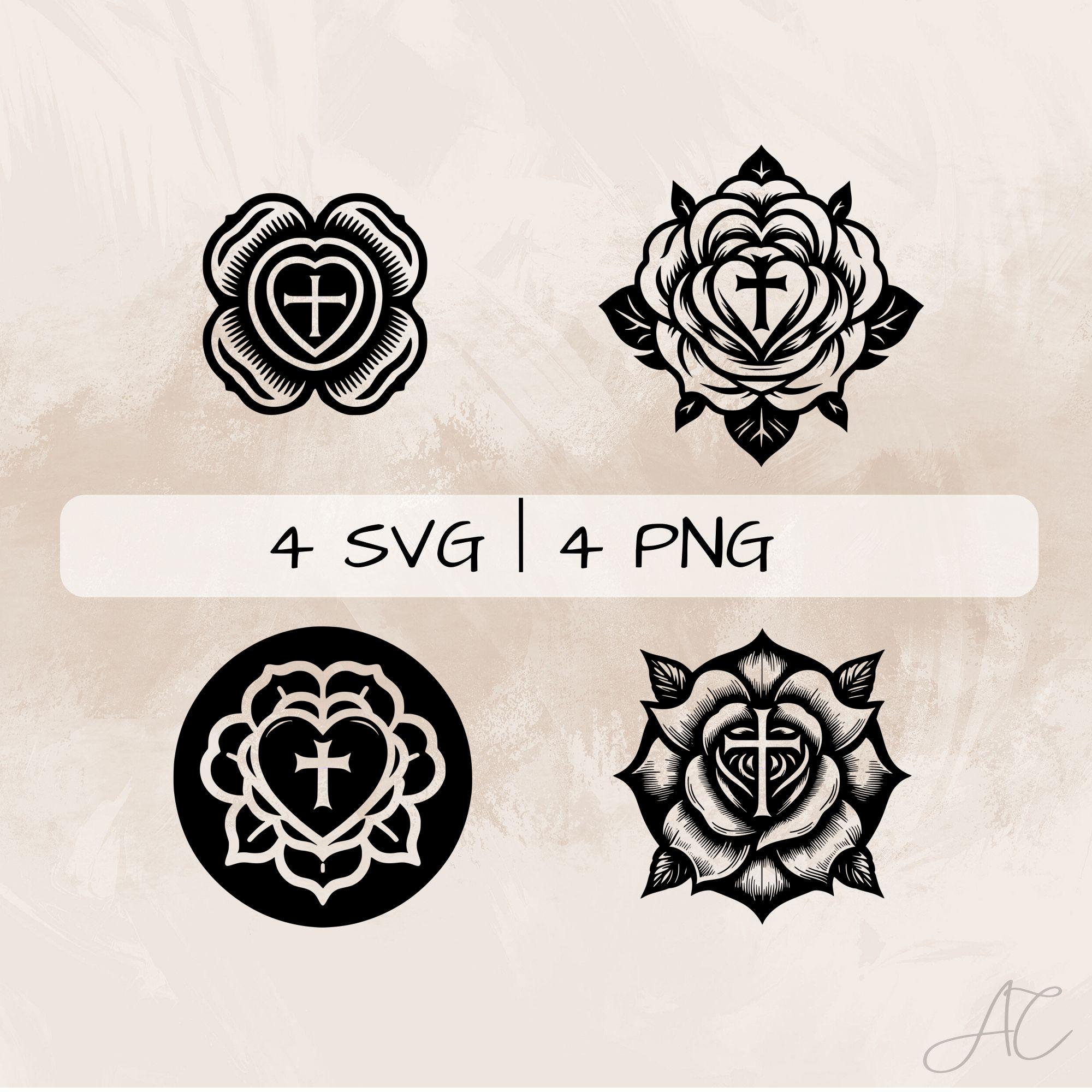 Luther Rose SVG Bundle, Luthereran PNG ,luther Rose Symbol Clipart ...