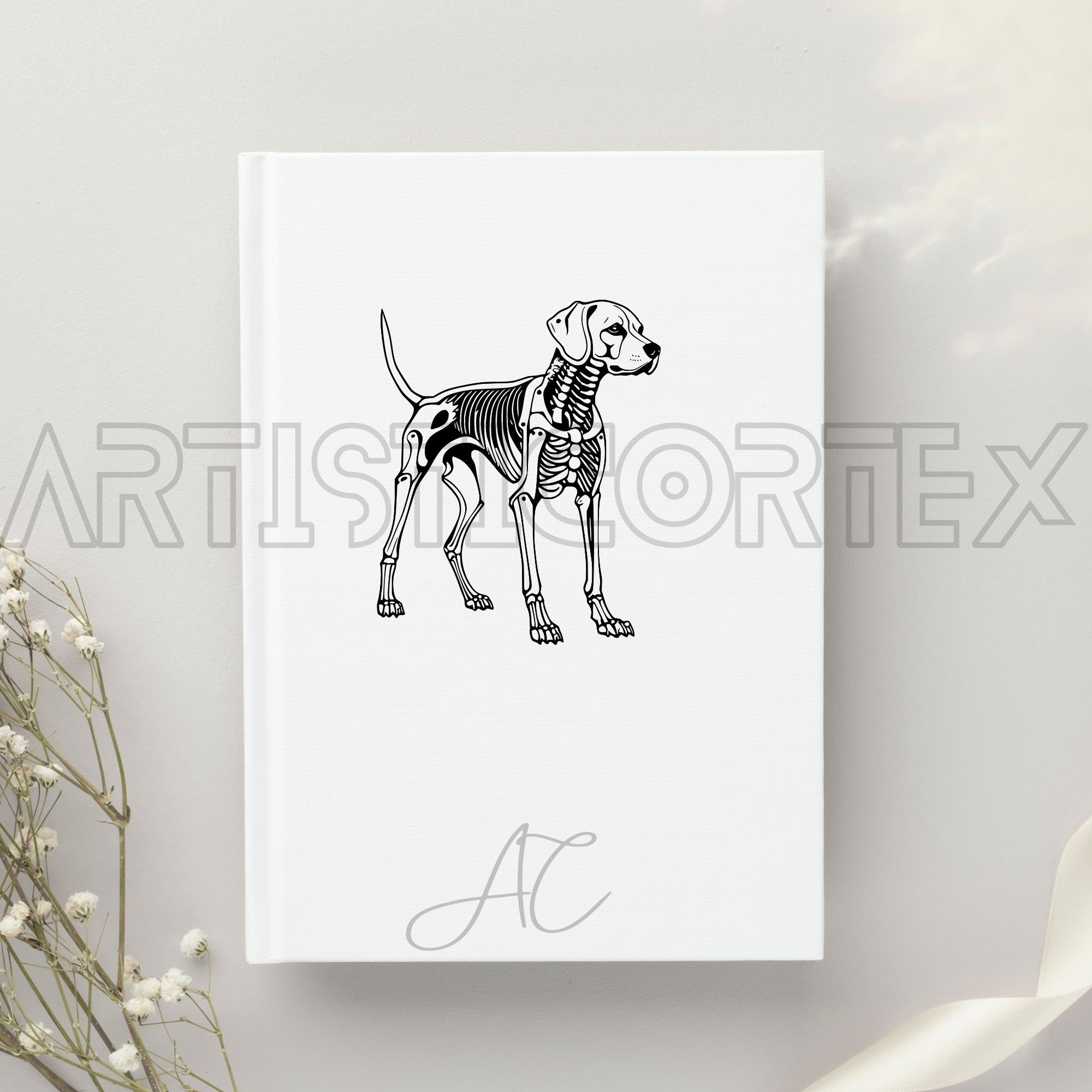 Realistic Dog Skeleton SVG, Dog PNG, Skeleton Clipart, Vector, Hand ...