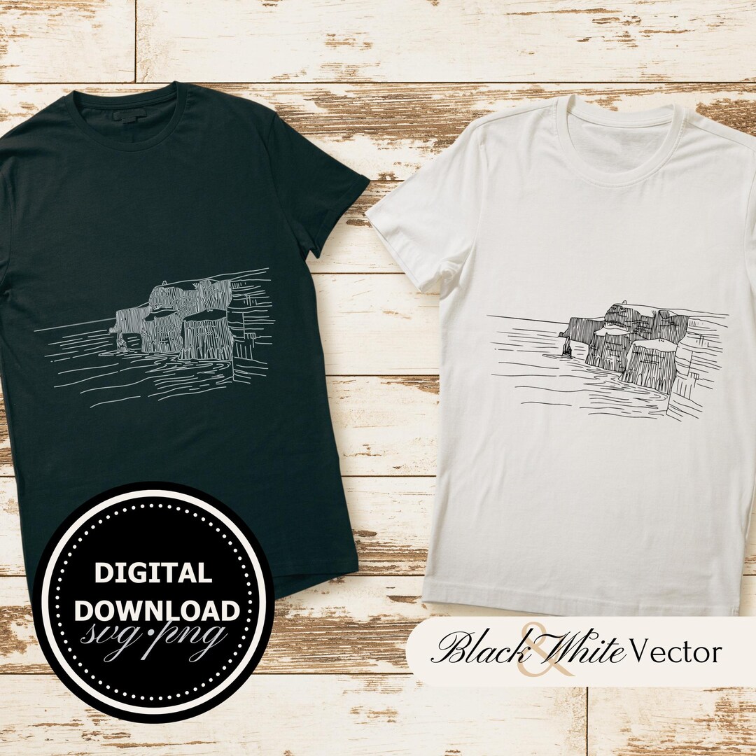 Cliffs of Moher SVG Bundle, Ireland Cliffs PNG ,cliffs Clipart, Hand ...