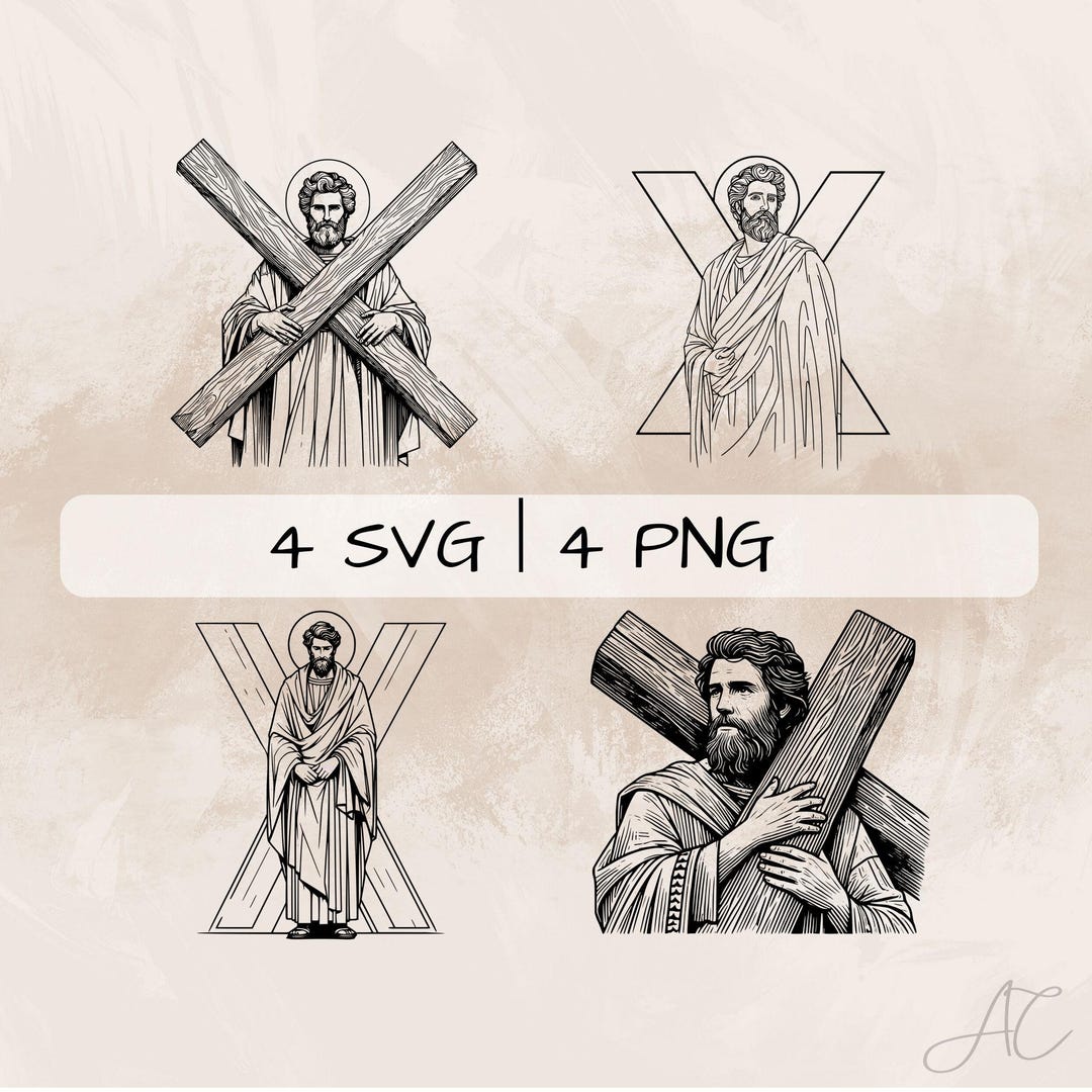 St Andrew SVG Bundle, Andrew the Apostle PNG, Saint Andrew Clipart ...