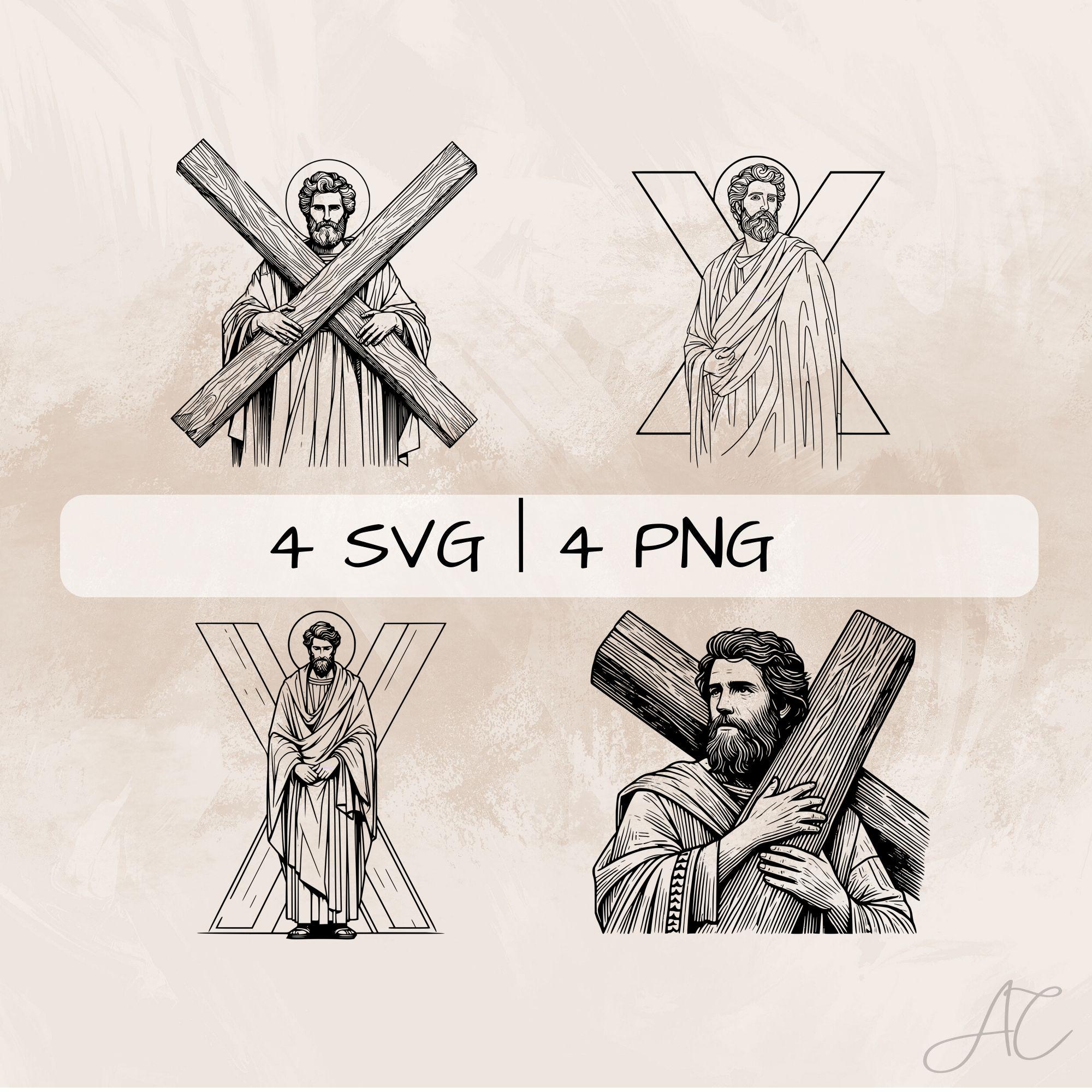 St Andrew SVG Bundle, Andrew the Apostle PNG, Saint Andrew Clipart ...