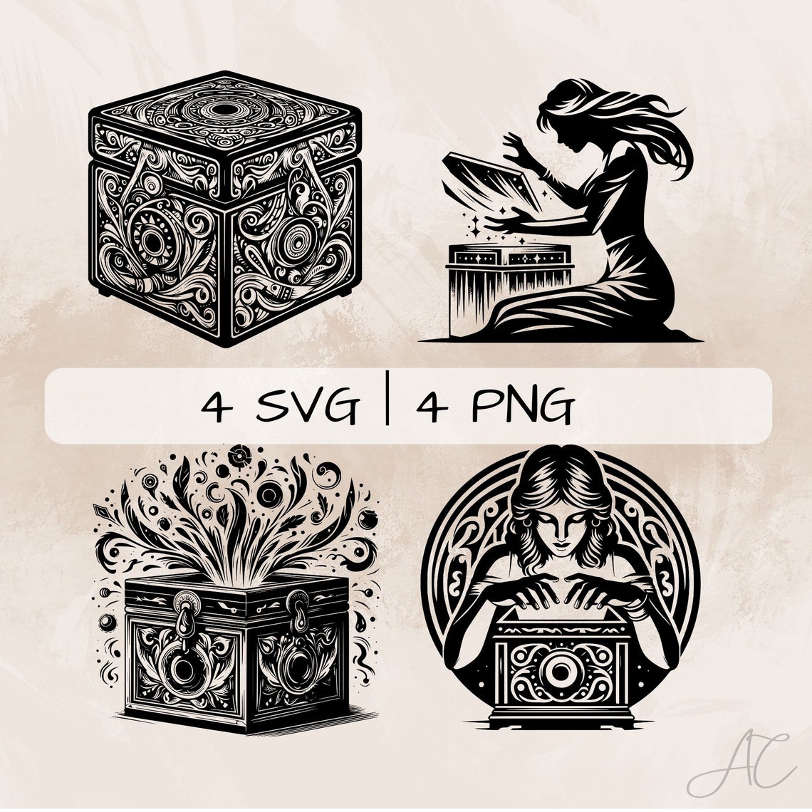 Pandora's Box SVG, Magic Box SVG, Box of Magic SVG, Vector, Hand Drawn ...