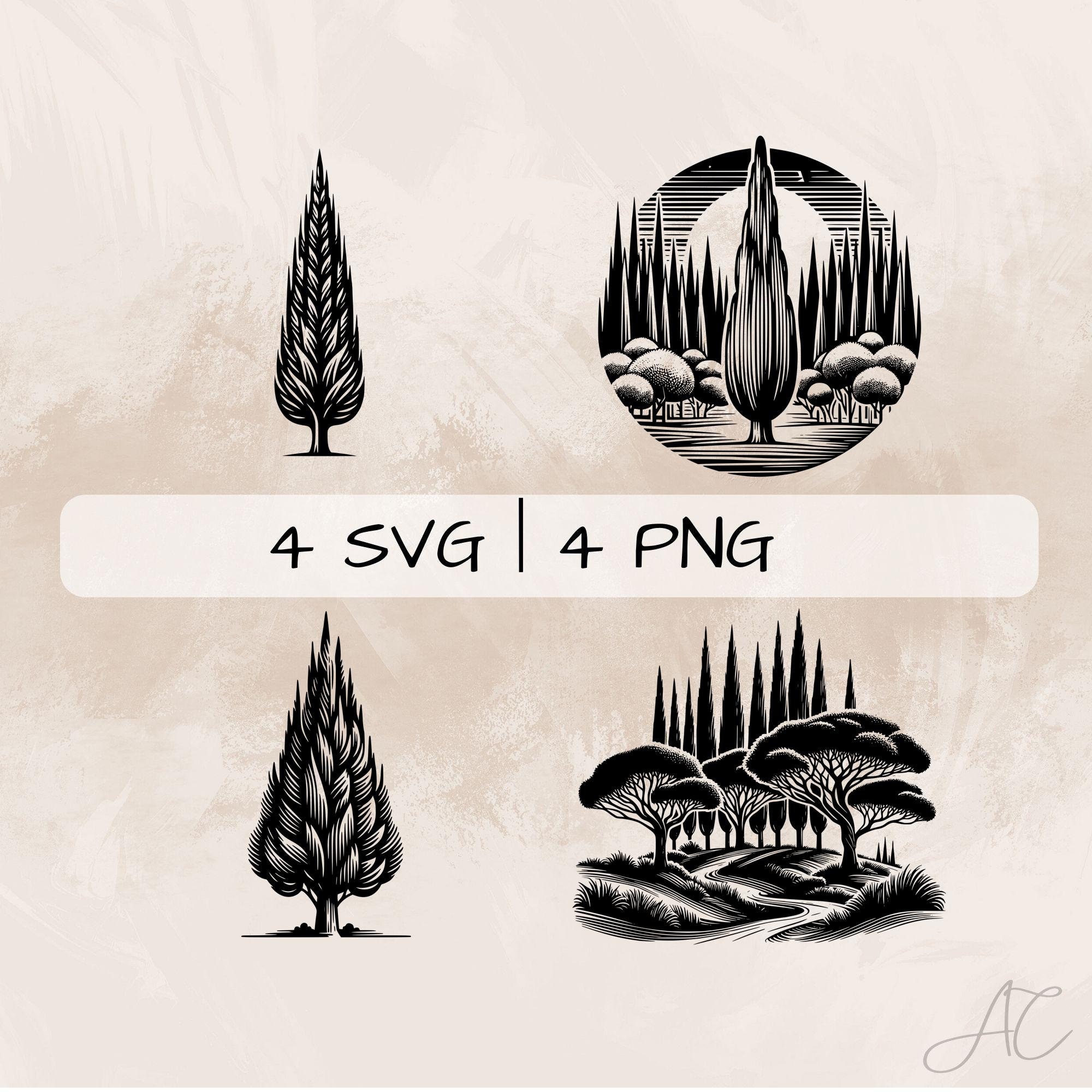 Cypress Tree SVG Bundle, Cypress Tree in Forest PNG ,cypress Tree ...