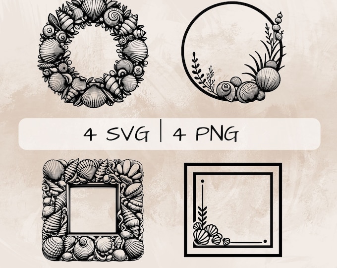 Marine Frame Svg, Monogram Frame Svg, Sea Ocean Beach Svg, Marine ...
