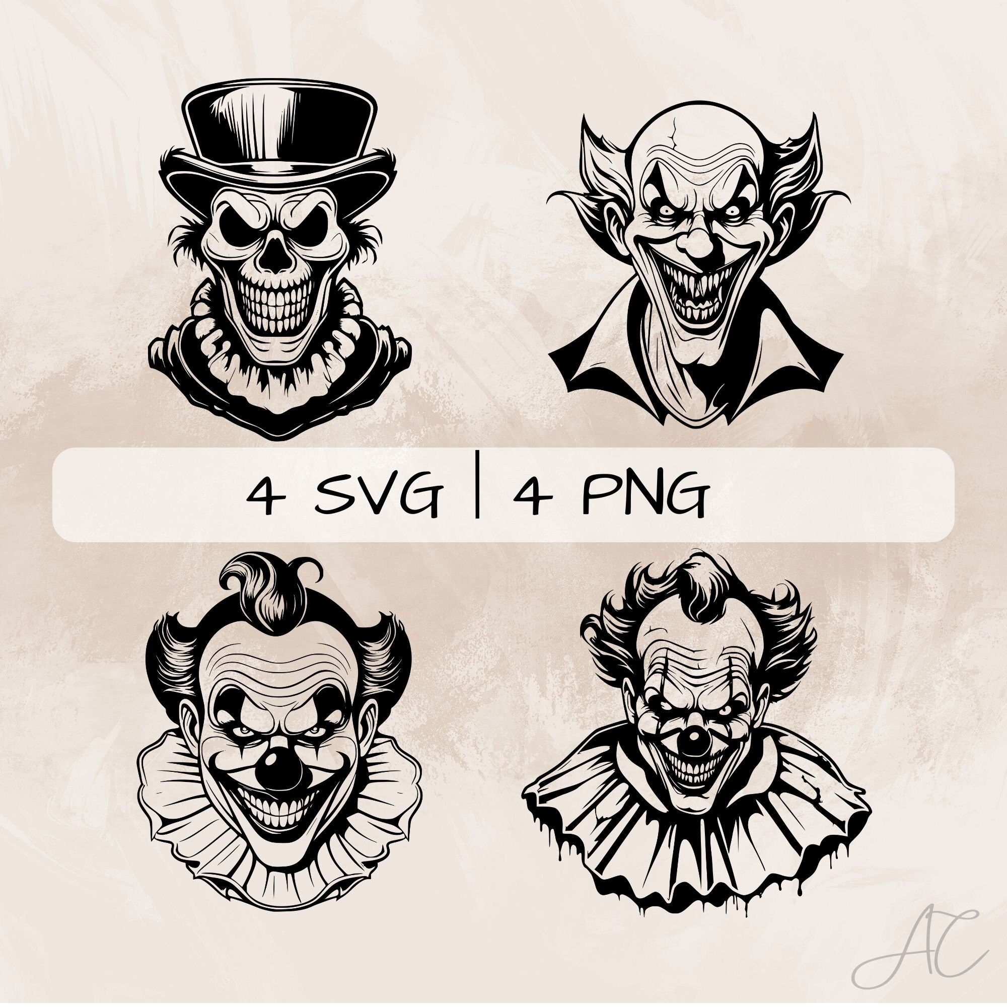 Payaso aterrador SVG payaso zombie SVG vector de payaso de - Etsy España