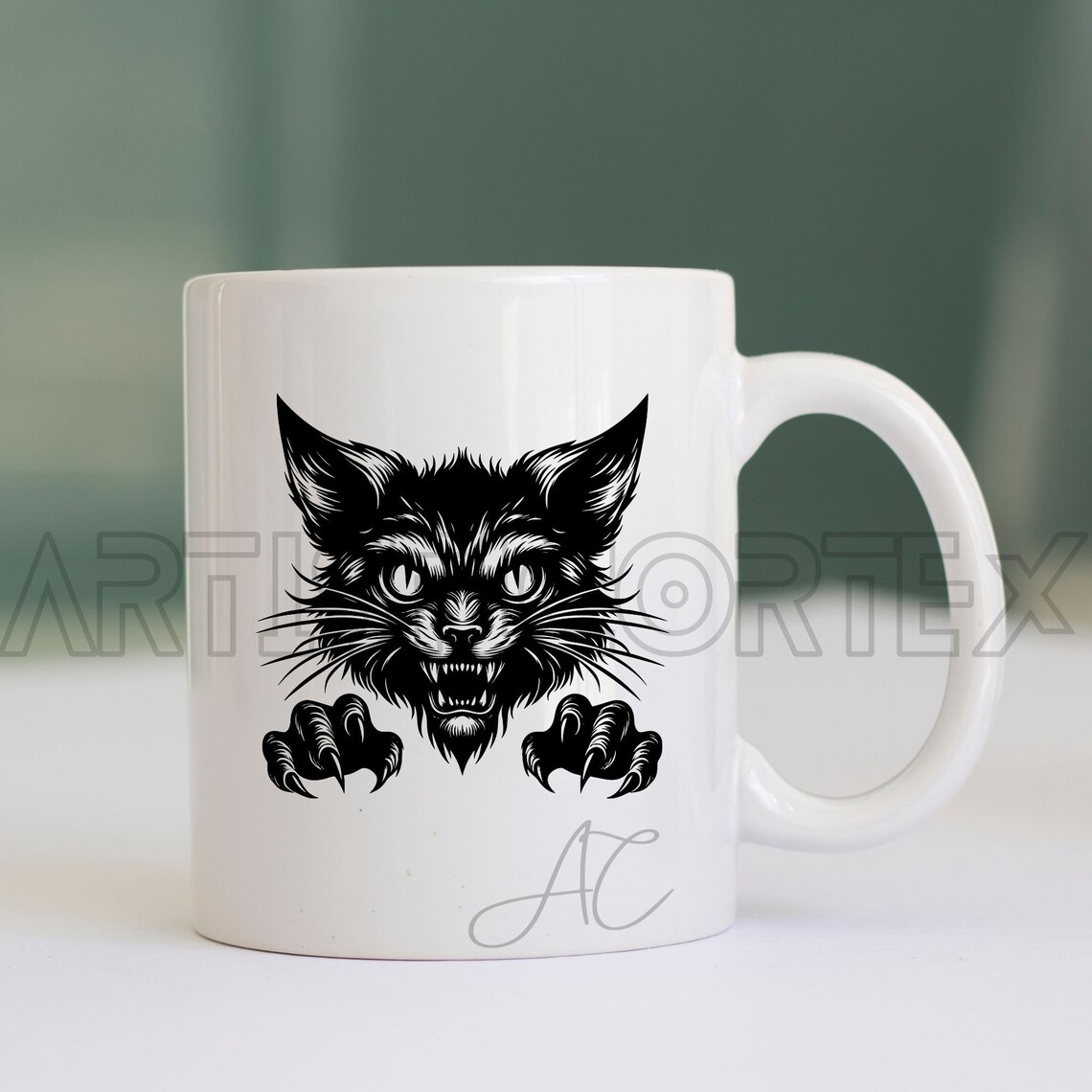 Evil Cat SVG Bundle, Cat PNG, Scary Cat Clipart , Hand Drawn Evil ...